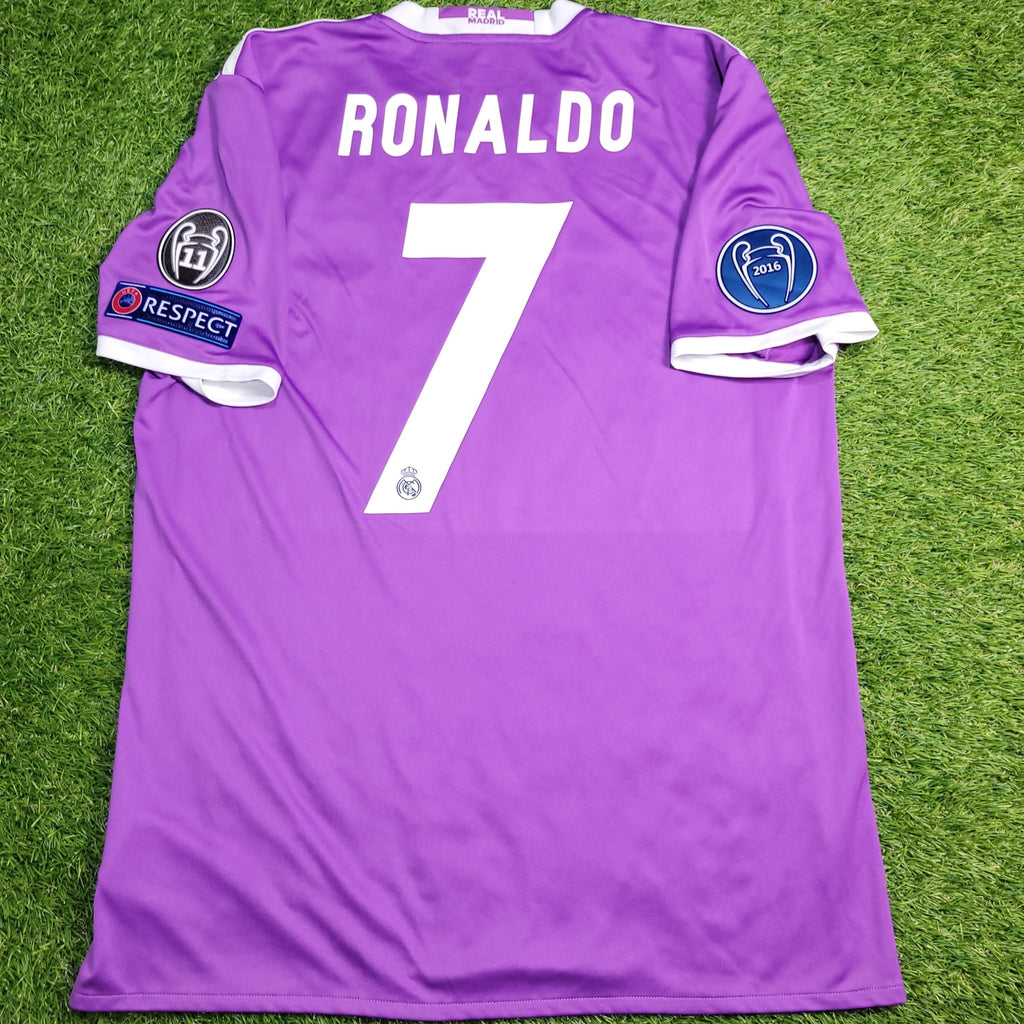 Cristiano Ronaldo Real Madrid 2016 2017 UEFA FINAL Purple Away Soccer – foreversoccerjerseys