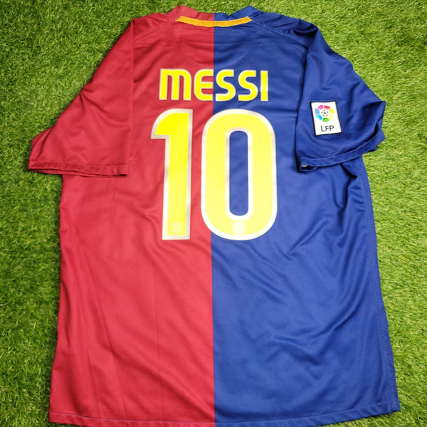 Messi Barcelona TREBLE SEASON 2008 2009 Home Soccer Jersey Shirt L SKU ...