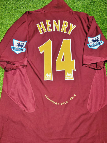 Henry Arsenal 2005 2006 HIGHBURY LAST GAME Home Soccer Jersey Shirt XL ...