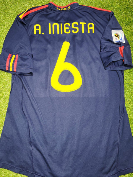 Iniesta Spain 2010 WORLD CUP FINAL Soccer Away Jersey Shirt XL SKU# P4 ...