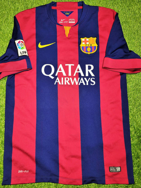 Messi Barcelona 2014 2015 TREBLE SEASON Home Soccer Jersey Shirt M SKU ...