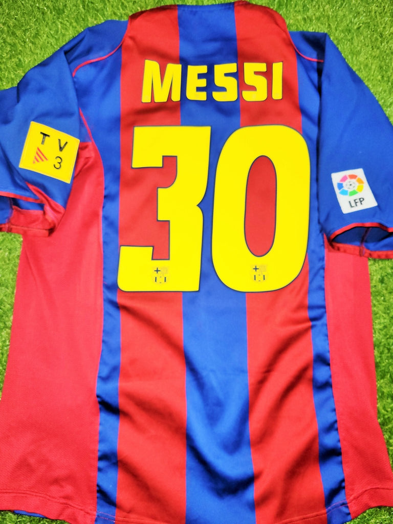 Messi Barcelona DEBUT SEASON 2004 2005 Home Soccer Jersey Shirt M SKU ...